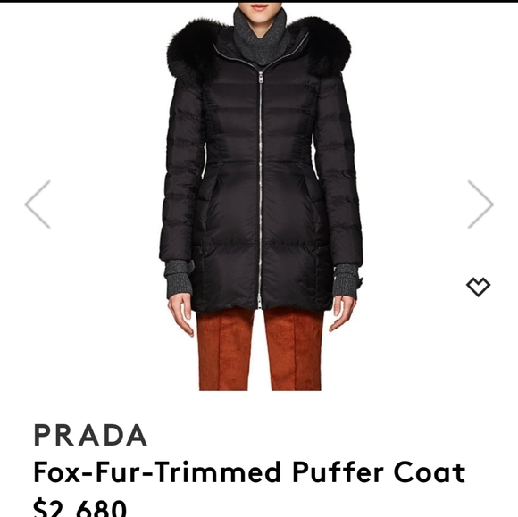 Prada | Jackets & Coats | Prada Fur Collar Puffer Coat | Poshmark